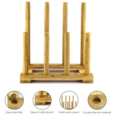 4 Pair Wellington Boot Rack Walking Storage Wellies Shoes Stand Indoor ...