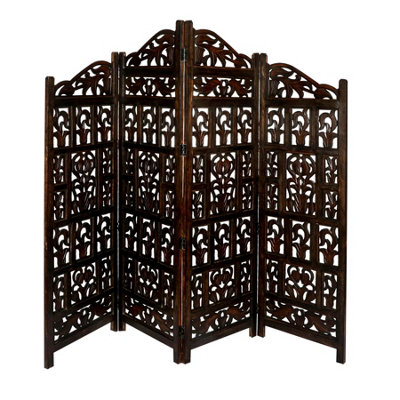 4 Panel Heavy Duty Carved Screen Wooden Gamla Design Screen Room ...