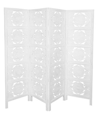 4 Panel Heavy Duty Carved Screen Wooden Swirl Design Screen Room ...