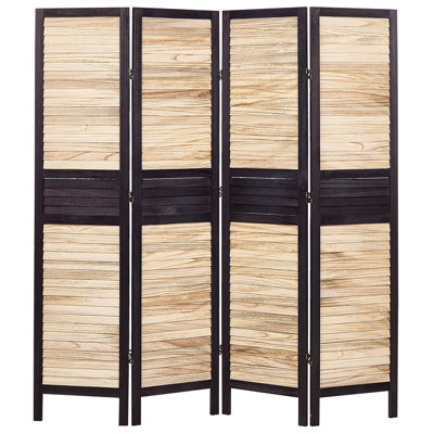 4 Panel Room Divider BRENNERBAD Brown/ Black 164 cm 170 cm