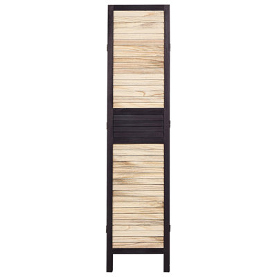 4 Panel Room Divider BRENNERBAD Brown/ Black 164 cm 170 cm
