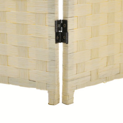 4 Panel Wicker Folding Room Divider Privacy Screen Rattan Effect Room ...