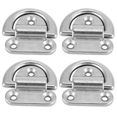 4 Pcs 8mm 316 Stainless Steel Boat Folding Pad Eye D Ring Tie Down Cleat