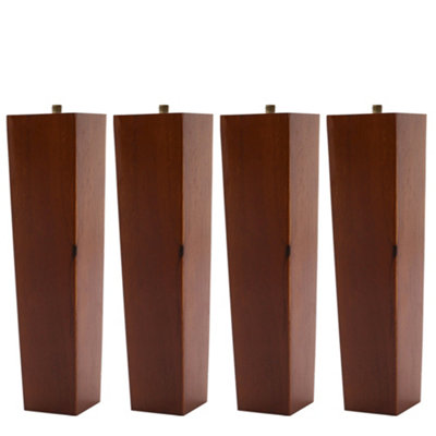 4 Pcs Dark Brown Square Wooden Furniture Legs Table Legs H 20 cm | DIY ...