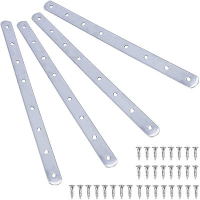 4 Pcs Flat Straight Brace Brackets, Stainless Steel