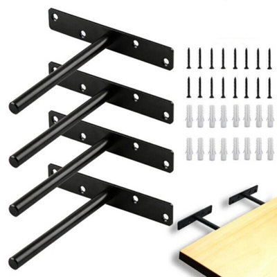 4 pcs Floating Shelf Brackets for Concealed Wood Shelves - Premium ...