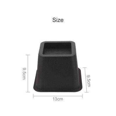 4 Piece Adjustable Black Plastic Stackable Bed Furniture Riser Heavy ...