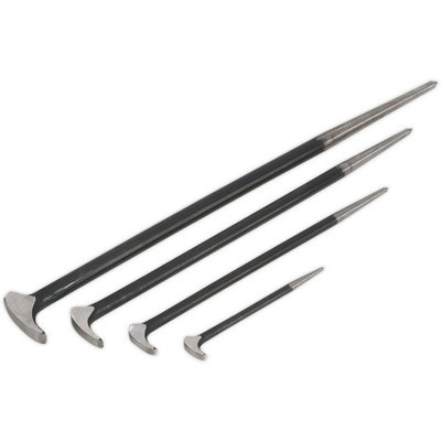 4 Piece Heel Bar Set - 150mm 300mm 410mm & 510mm Steel Shafts - Drop ...