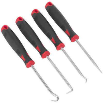 4 Piece Mini Hook & Pick Set - Fingertip Precision Knurling - Ergonomic ...