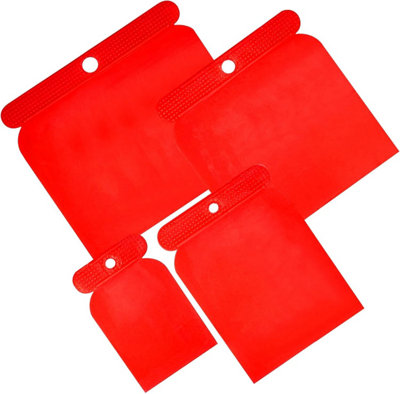 4 Piece Plastic Scraper Set for Filling Scraping and Smoothing Surfaces