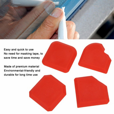 4-Piece Silicone Sealant Removal and Smoothing Tool Kit for Caulking ...