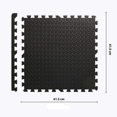 4 Pieces EVA Puzzle Rubber Tiles - Interlocking Soft Foam Floor Mats ...