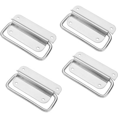 4 Pieces Folding Stainless Steel Pull, Crate Handle Folding Crate ...
