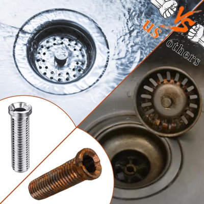 4 Pieces Hollow Screw Sink 45mm Hollow Screw Stainless Steel Drain ...