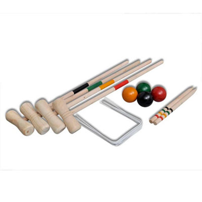 4 Player Wooden Croquet Set Game