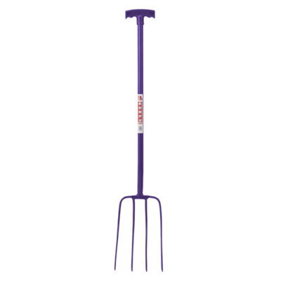 4 Prong Manure Fork with T Handle - Heavy Duty High-Tensile Steel ...
