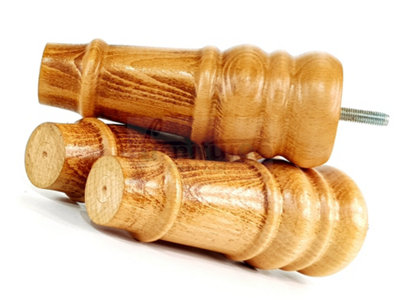 4 REPLACEMENT FURNITURE FEET NATURAL WASH TURNED WOODEN LEGS 165mm HIGH ...