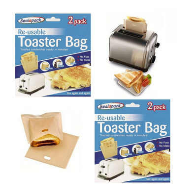 4 Reusable Toaster Bags Toastie Toast Pockets | DIY at B&Q