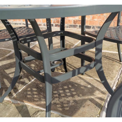 4 Seater Gunmetal Grey Powder-Coated Aluminium Garden Dining Set