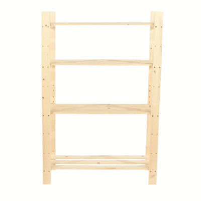 4 Shelf Pine Slatted Storage Unit - Pre Sanded Pine