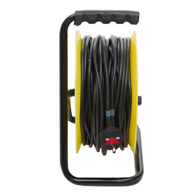 4 socket Yellow & Grey Cable Reel 50m