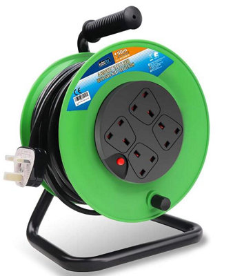 4 Sockets Cable Reel with Cable 3G1.25,50M,Over Heat Protection, Child ...