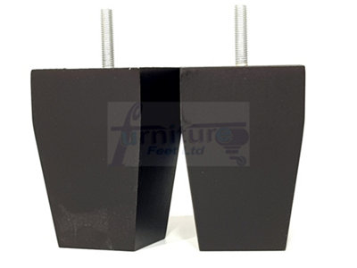 4 Solid Wood Square Block Furniture Feet 105mm High Antique Brown ...