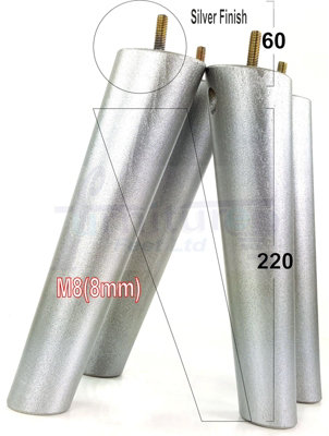 4 Solid Wood Turned Furniture Legs Replacement Mid Century Angled Retro ...