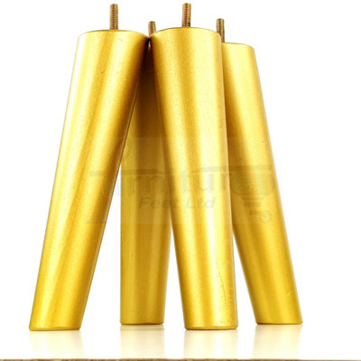 4 Solid Wood Turned Furniture Legs Replacement Mid Century Angled Retro ...