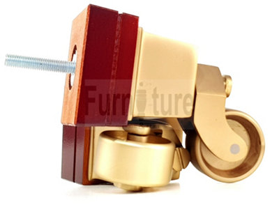 4 Square Antique Bronze Castor Legs 117mm High Traditional Mahogany ...