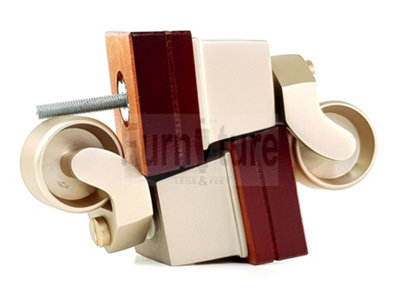 4 Square Antique Pewter Castor Legs 117mm High Traditional Mahogany ...