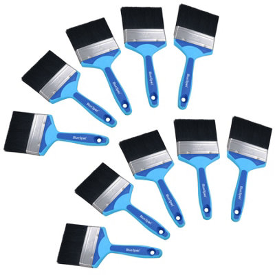 4" SYNTHETIC PAINT BRUSH PAINTING + DECORATING BRUSHES SOFT GRIP HANDLE ...