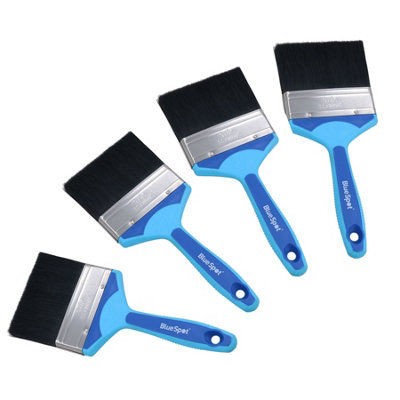 4" Synthetic Paint Brush Painting + Decorating Brushes Soft Grip Handle ...