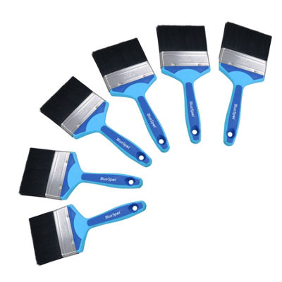 4" Synthetic Paint Brush Painting + Decorating Brushes Soft Grip Handle ...