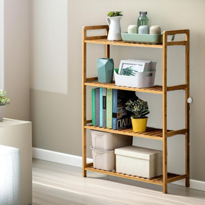4 Tier Bamboo Shelving Rack Stand