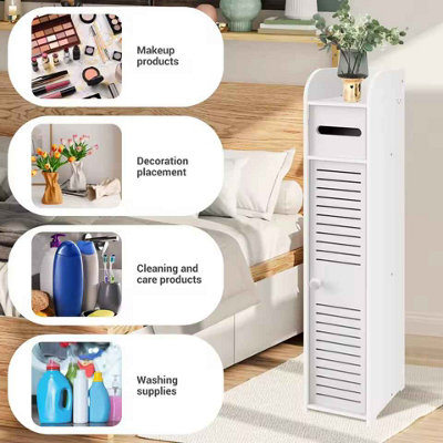 4 tier bathroom cabinet shelf, slim storage cupboard