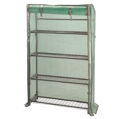 4 Tier Compact GroZone Mini Greenhouse - Growhouse with Steel Frame, PE ...
