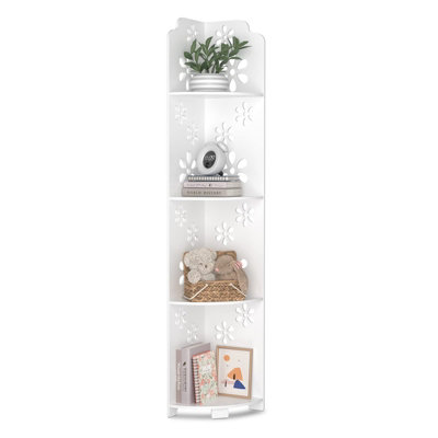 4 Tier Flower Corner Shelves Storage Bookcase Standing Shelf Units for Home