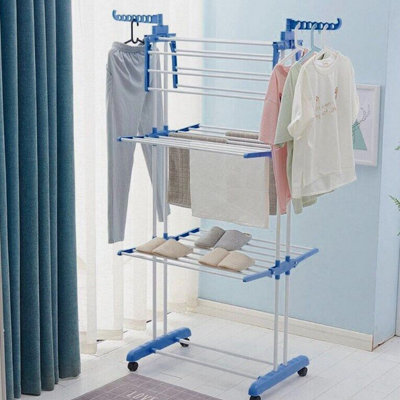 4 Tier Foldable Clothes Airer Rack Indoor Outdoor Dryer Laundry Dry ...
