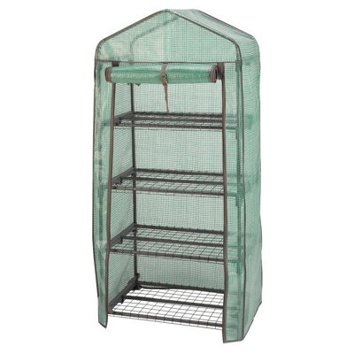 4 Tier GroZone Mini Greenhouse - Garden Growhouse with Steel Frame, PE ...
