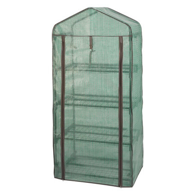 4 Tier GroZone Mini Greenhouse - Garden Growhouse with Steel Frame, PE ...