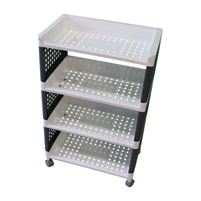 4 Tier Kitchen and Bathroom Storage Shelf Trolley