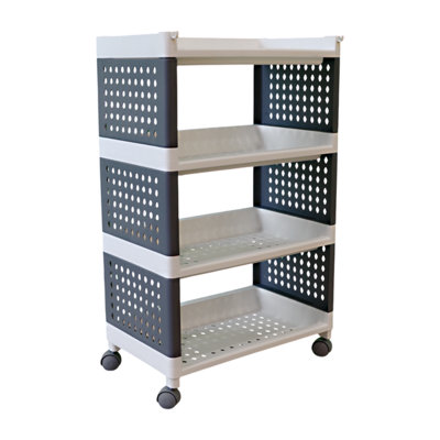 4 Tier Kitchen and Bathroom Storage Shelf Trolley