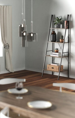 4 Tier Ladder Style Bookshelf Display Shelf Unit