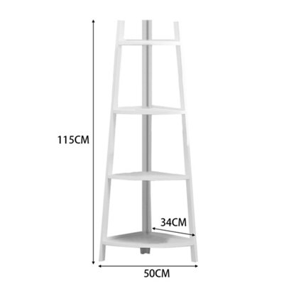 4 Tier Modern Corner Ladder Floorstanding Shelf Plant Display Stand 115cm