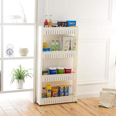 4 Tier Slim Slide Out Kitchen Bathroom Trolley Rack Holder - Space ...