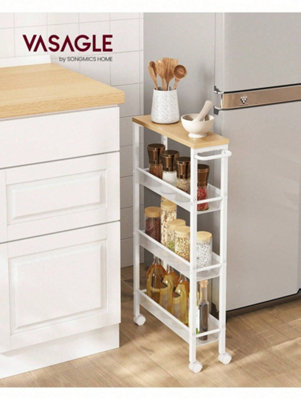 4-Tier Trolley, Space-Saving Kitchen Cart,Trolley For Small Spaces, 22 ...