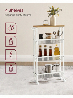 4-Tier Trolley, Space-Saving Kitchen Cart,Trolley For Small Spaces, 22 ...