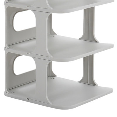 4 Tier Vertical or Horizontal DIY Assembled Stackable PP Shoe Storage Rack