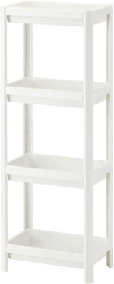 4 Tier White Shelf Unit Kitchen Bathroom Laundry Storage Shelving Unit ...